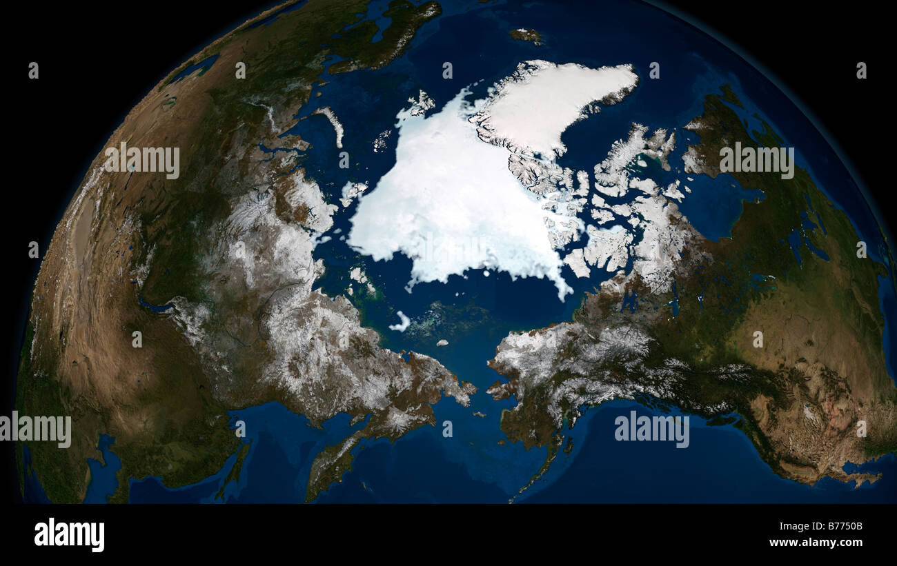 Globe view from north pole hi-res stock photography and images - Alamy