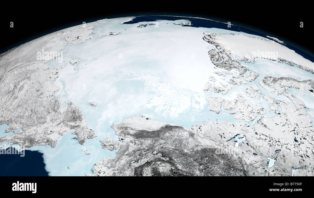 Globe view from north pole hi-res stock photography and images - Alamy