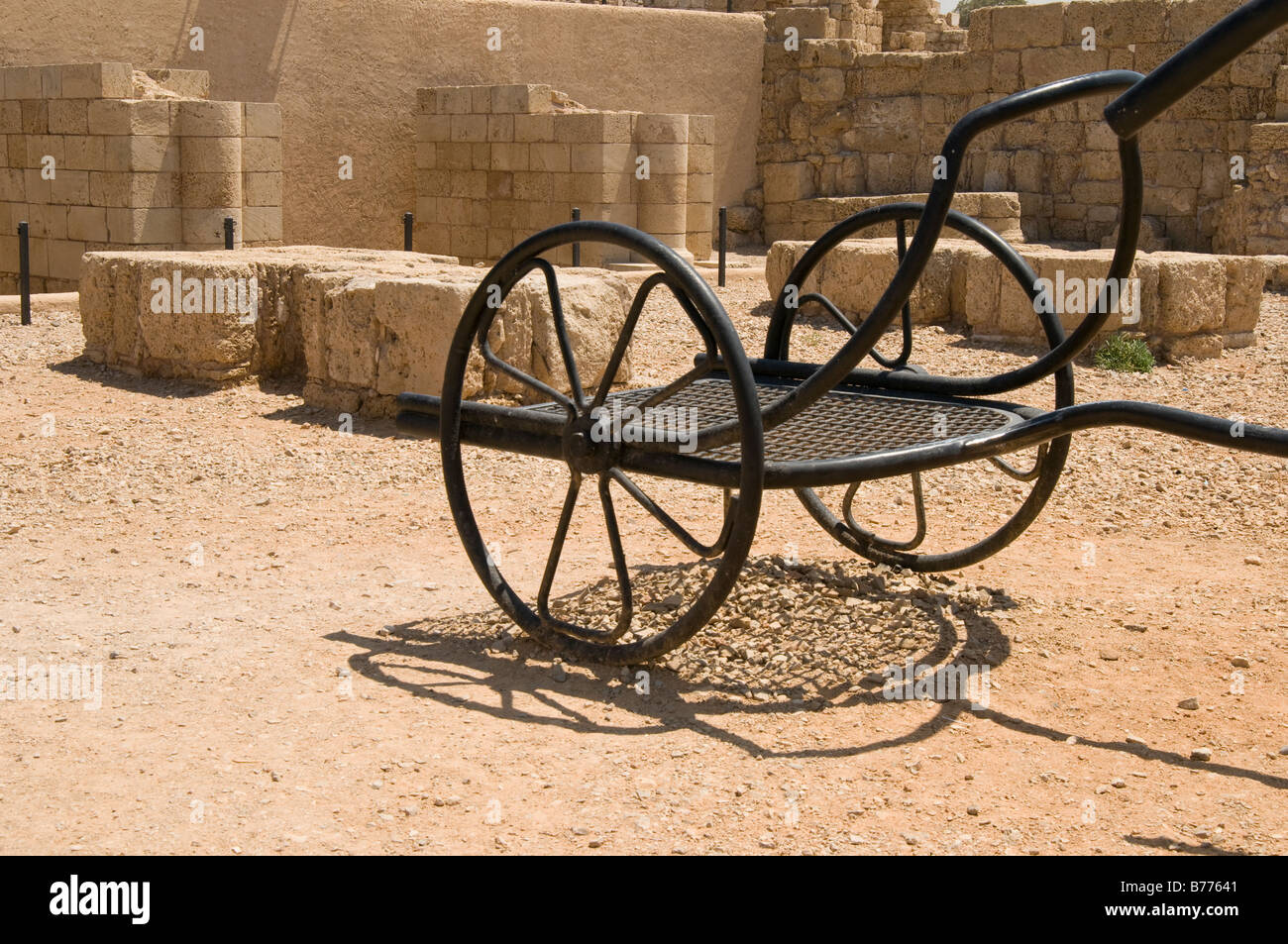 Metal model of chariot at ancient hippodrome,Caesarea National Park ...