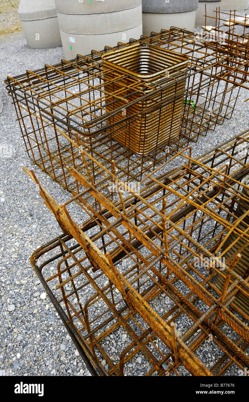 New construction site, rusty construction steel, Bavaria, Germany ...