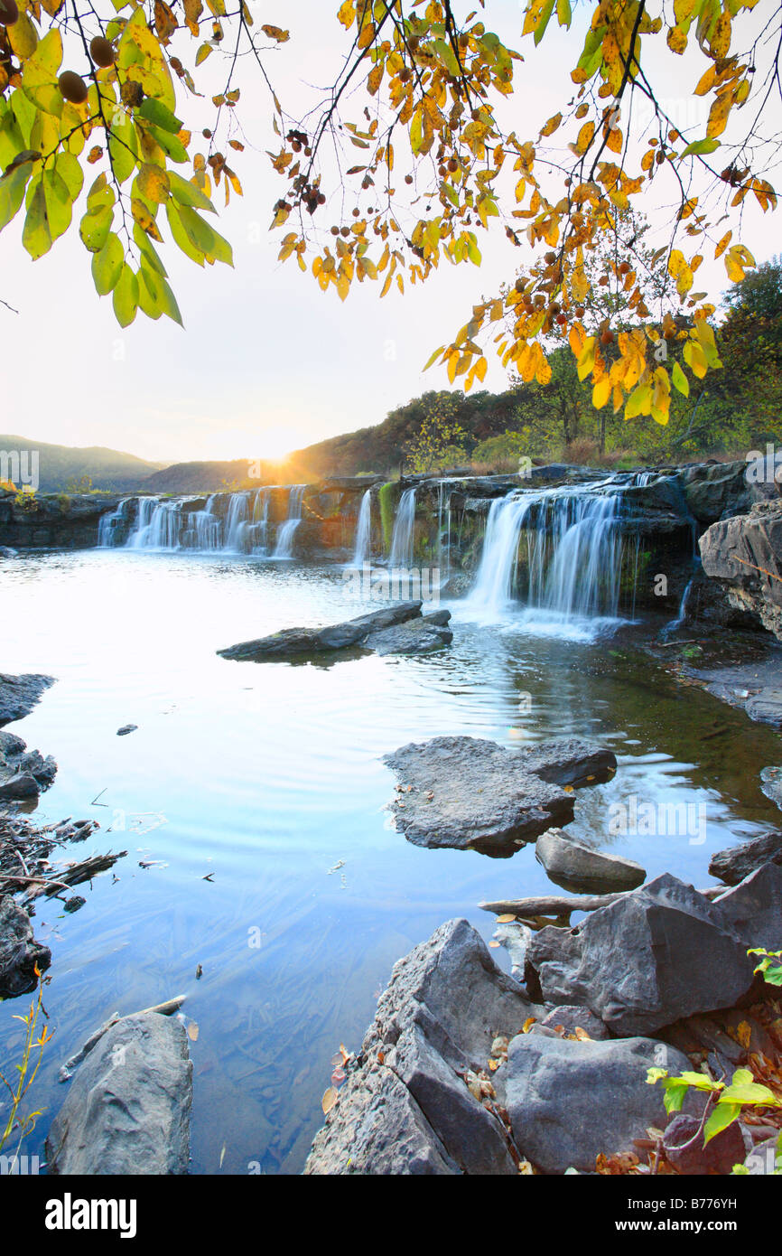 Sunset at Sandstone Falls, New River Gorge National River, West ...