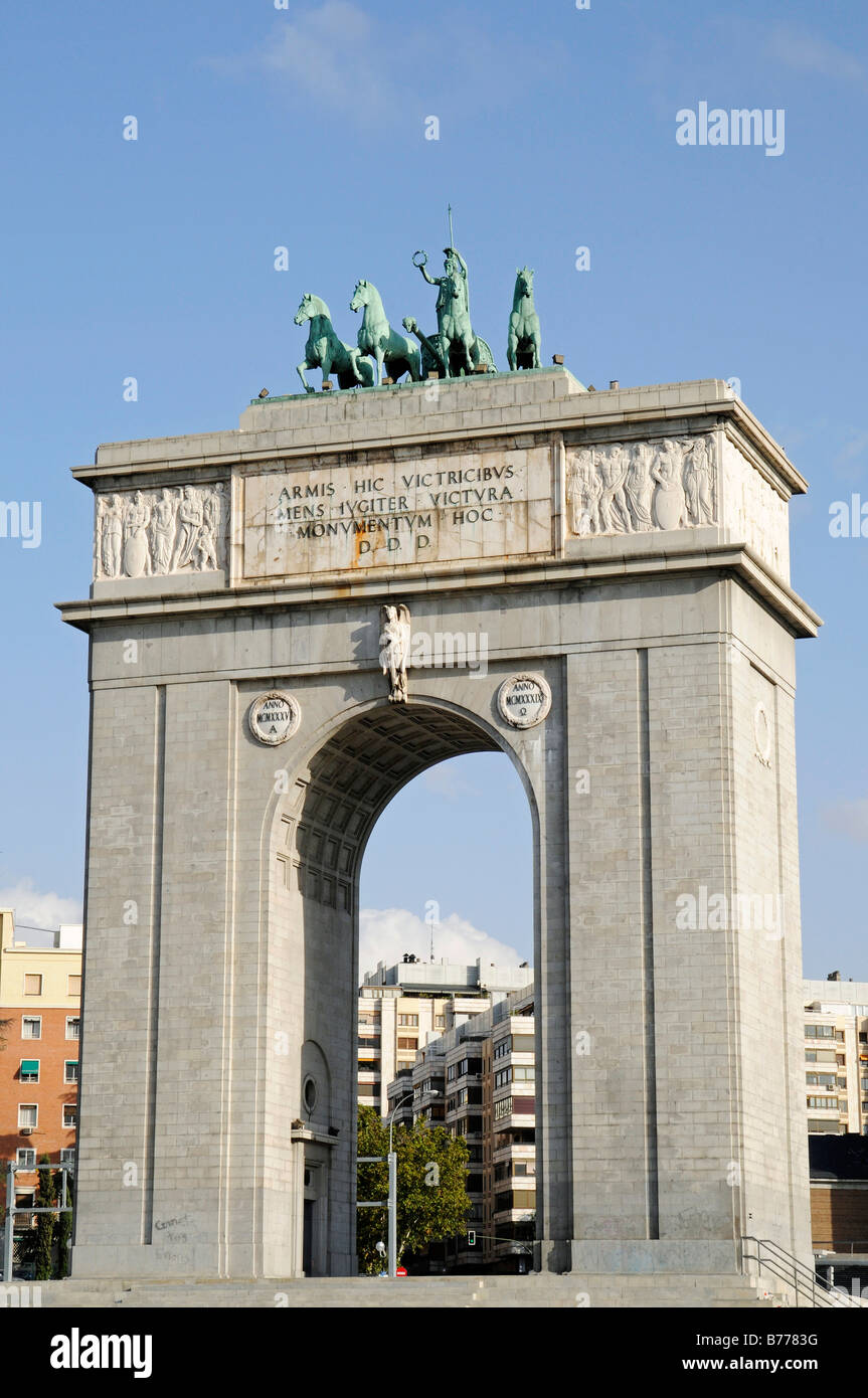 Arco de la Victoria, triumphal arch, Moncloa, Madrid, Spain, Europe ...