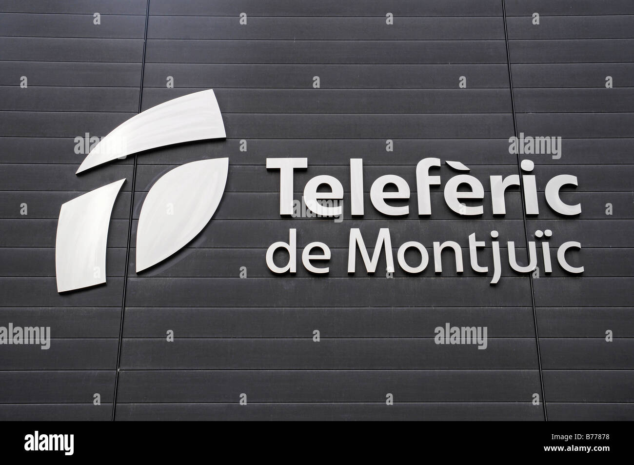 Teleferic, cable car logo, Montjuic, Barcelona, Catalonia, Spain ...