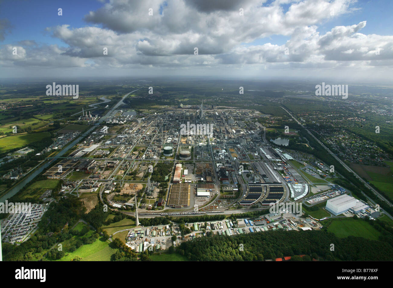 Aerial photograph, Degussa, EVONIK, chemical works, Chemiepark Marl ...