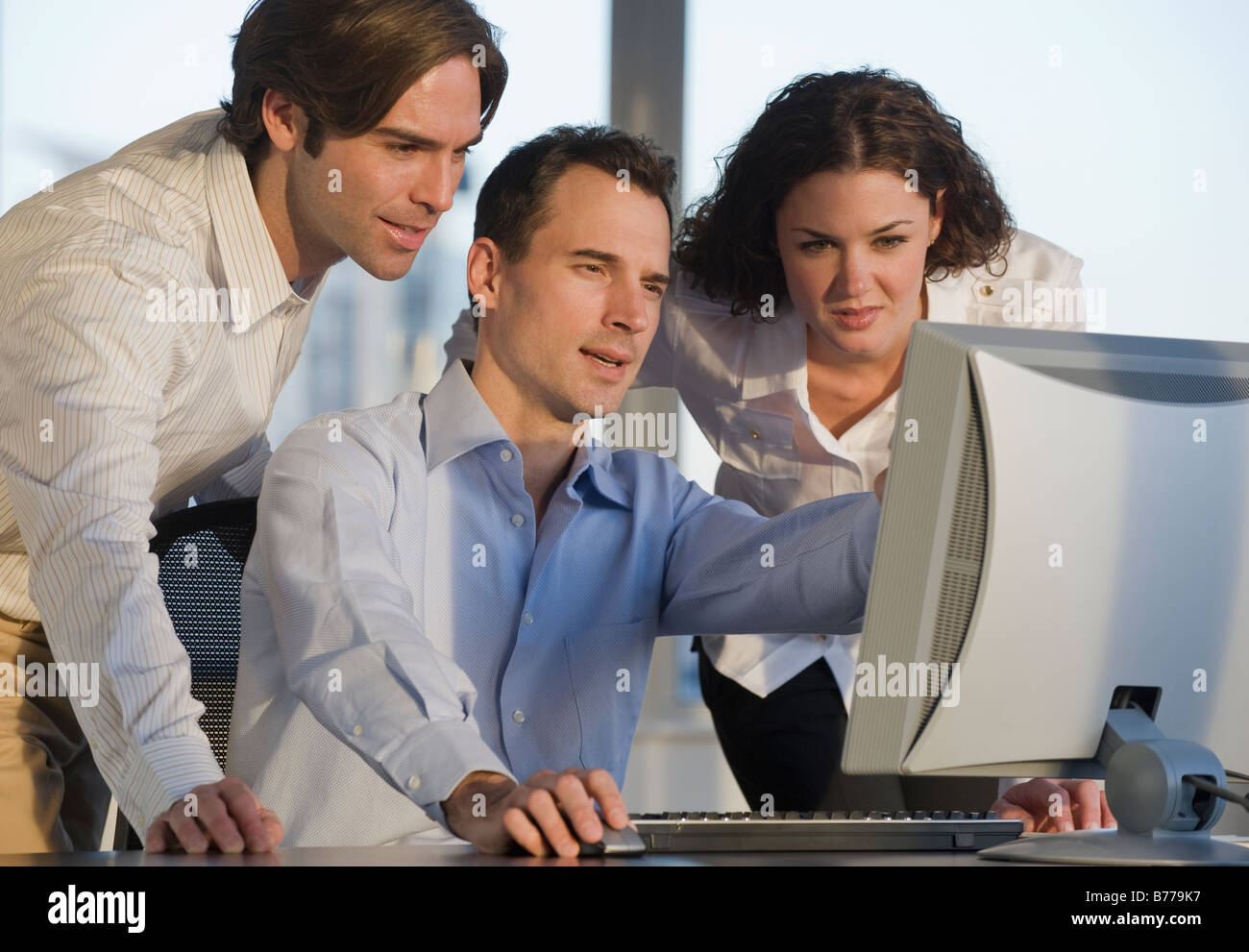 Business people working computer Stock Photo - Alamy