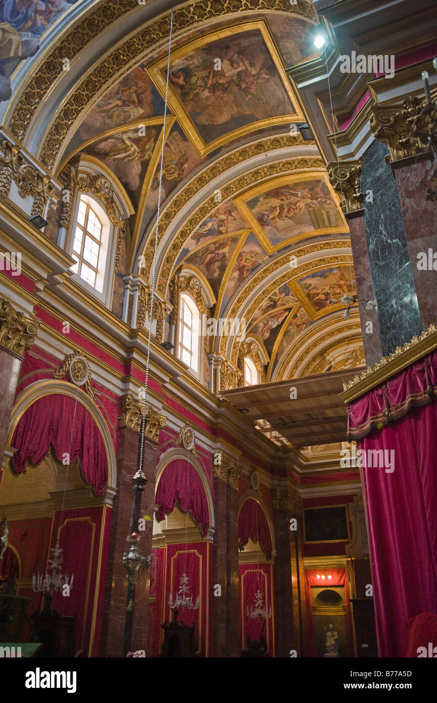 Interior of Mdina Cathedral, Malta Stock Photo - Alamy