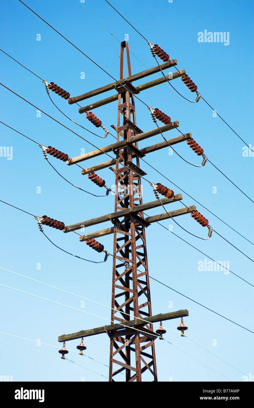 Old electricity pylon Stock Photo - Alamy