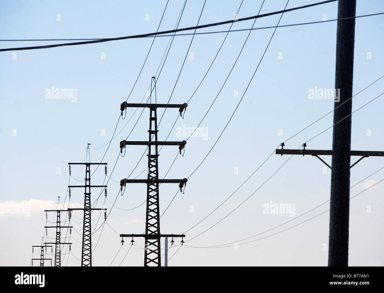 Telephone pylons hi-res stock photography and images - Alamy