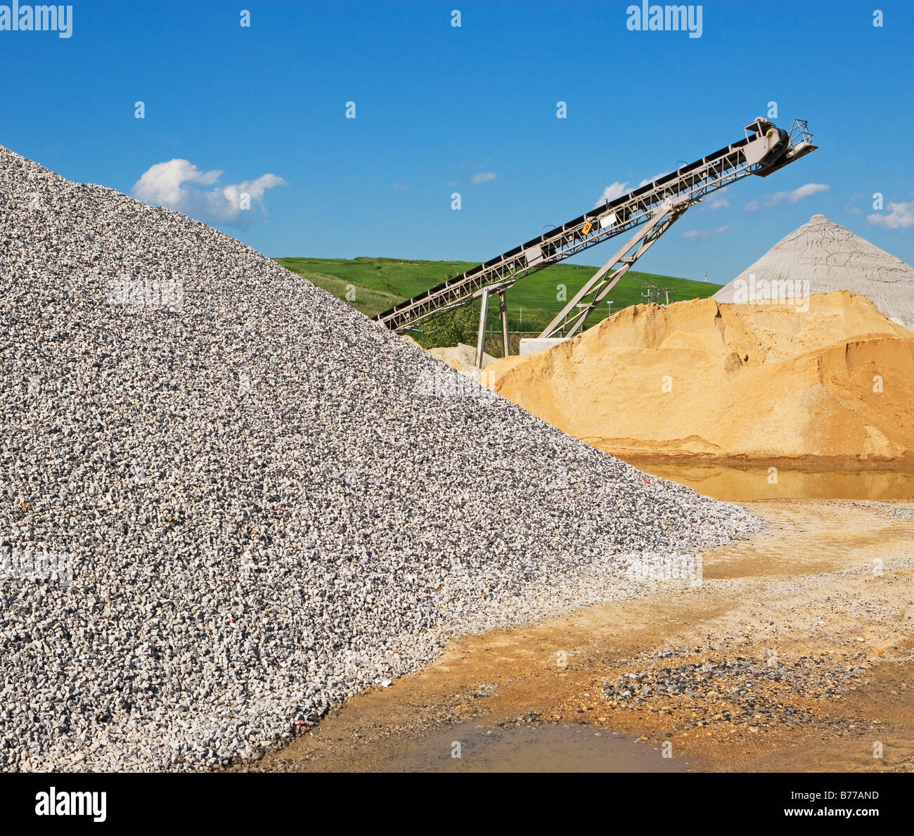 Gravel mound concrete plant Stock Photo - Alamy
