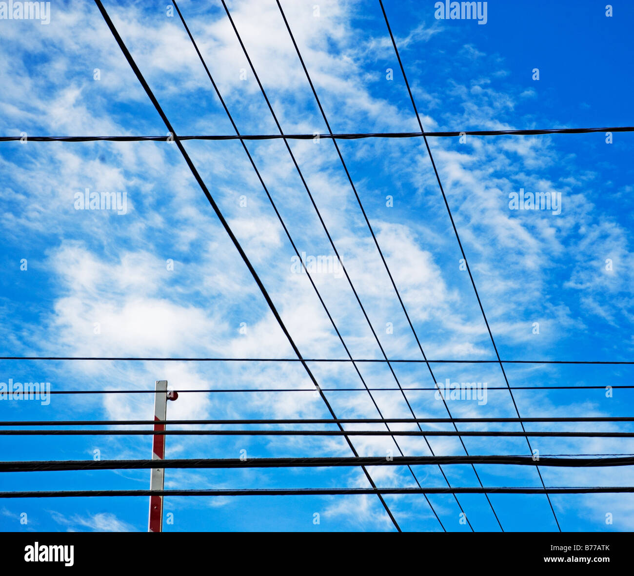 Power lines sky Stock Photo - Alamy