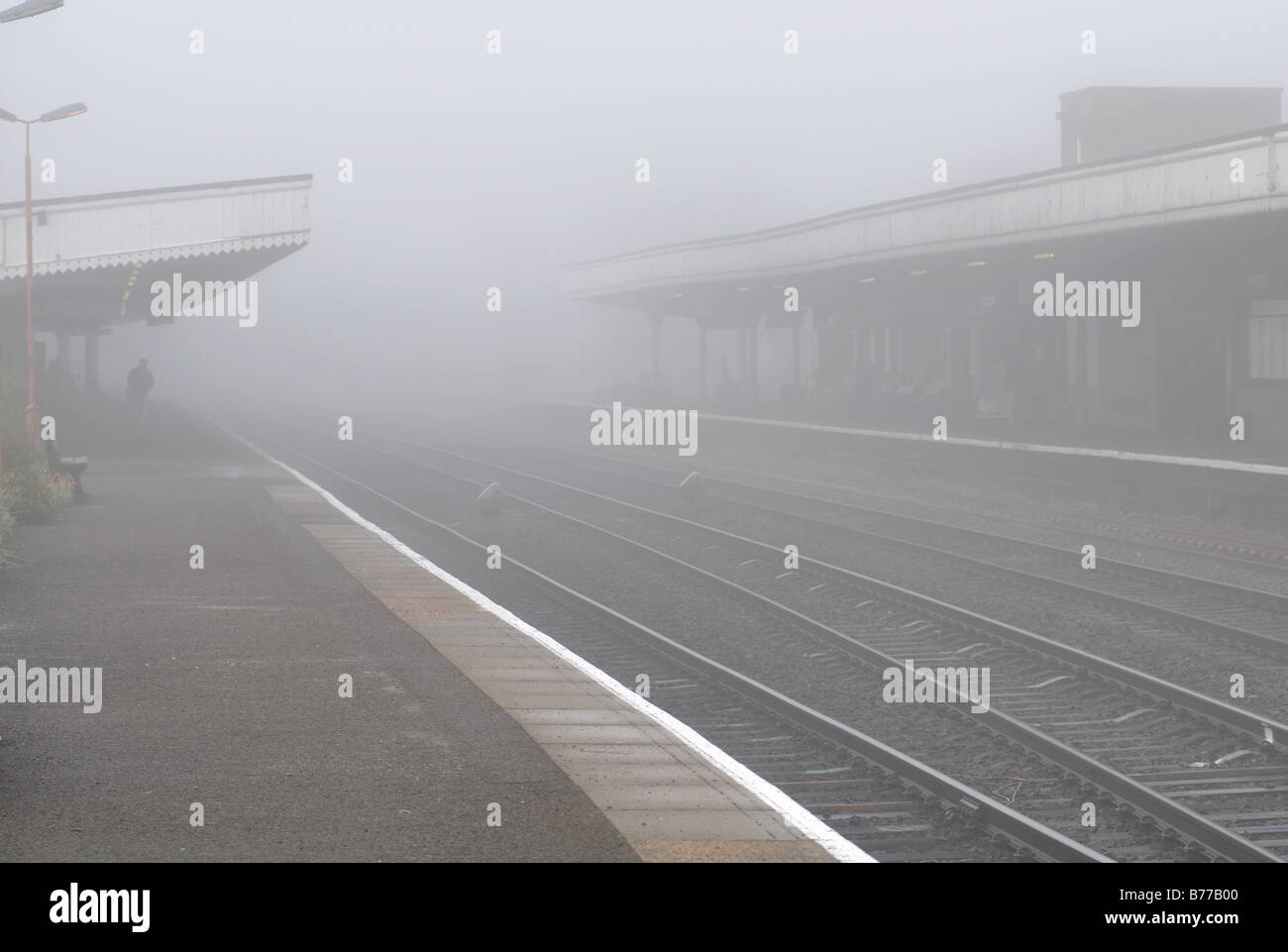 Fog Mist Railroad Station Mysterious Victorian Railway Station In The