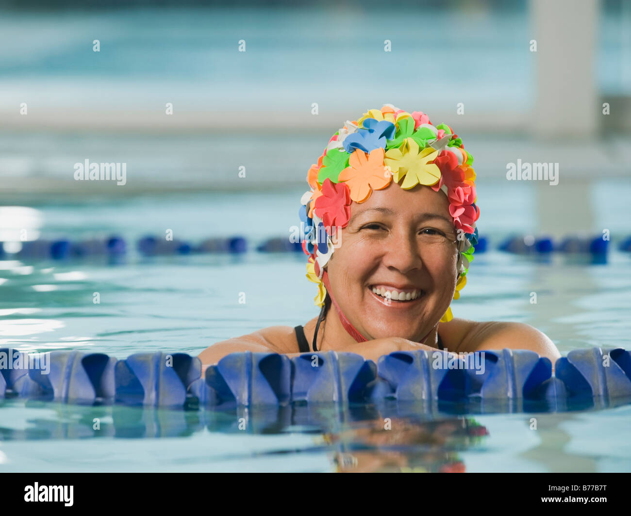 Woman inside pool enjoying hi-res stock photography and images - Alamy