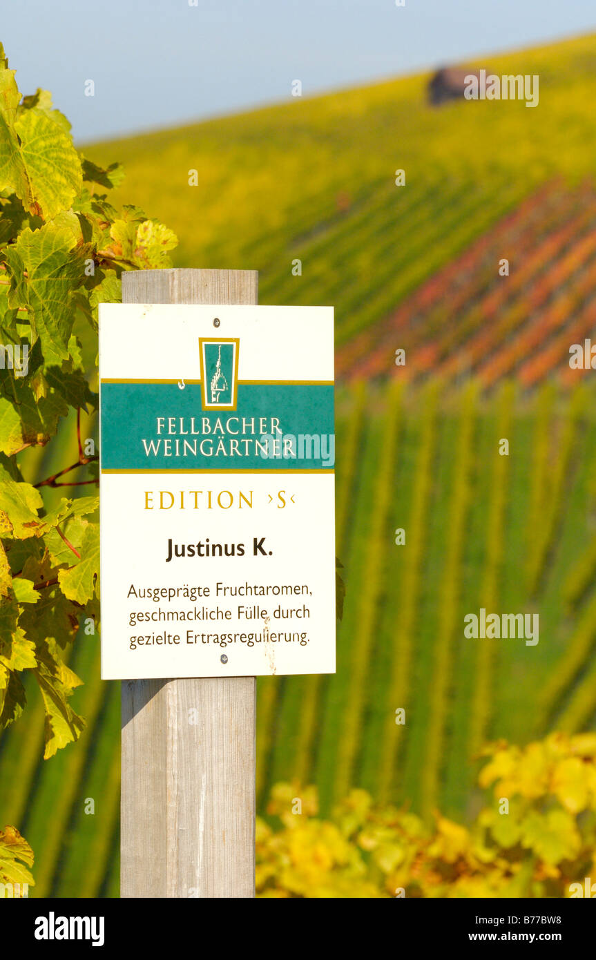 Sign for Justus K. wine, vineyard Stock Photo - Alamy