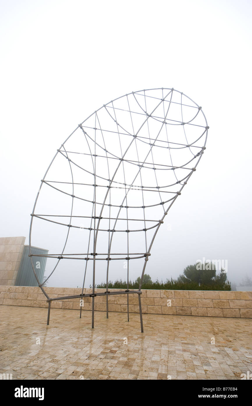 Sculpture outside the J Paul Getty Museum in Los Angeles California ...