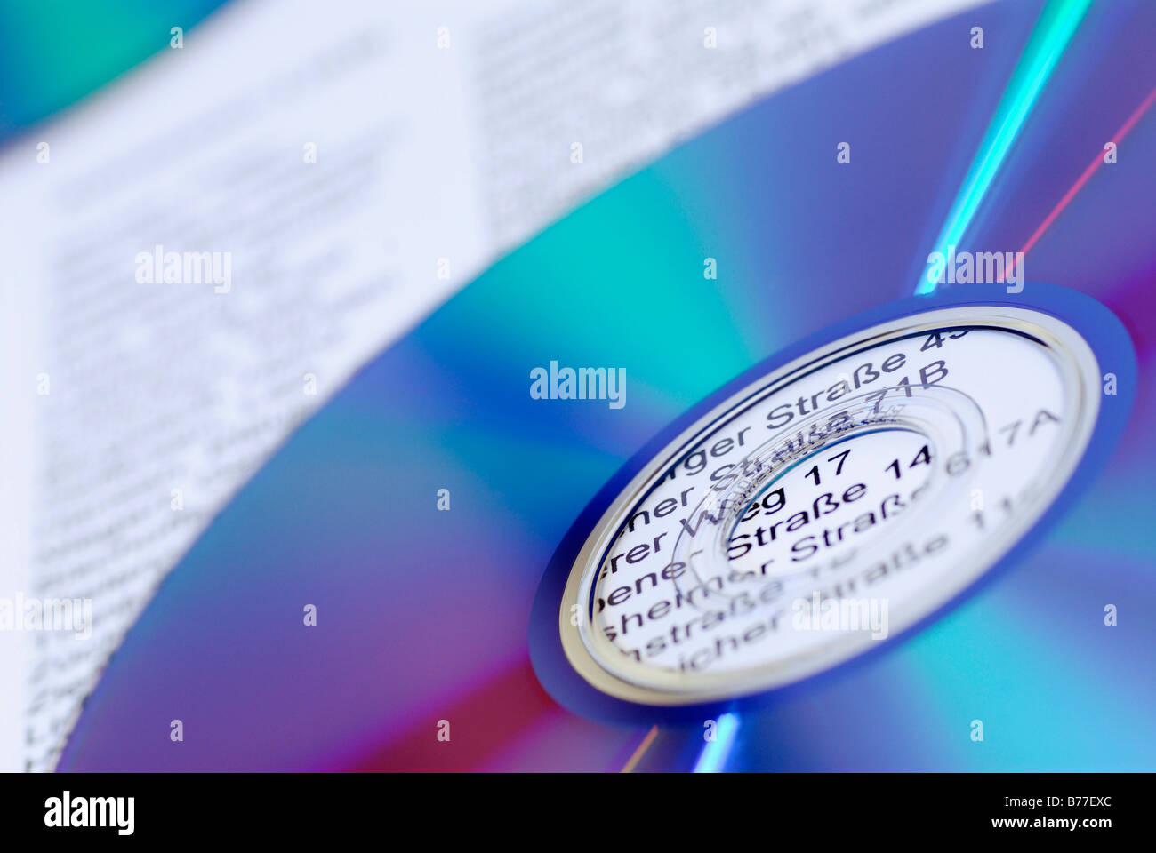 Cds on an address list, symbolic picture for data trade, stealing data ...