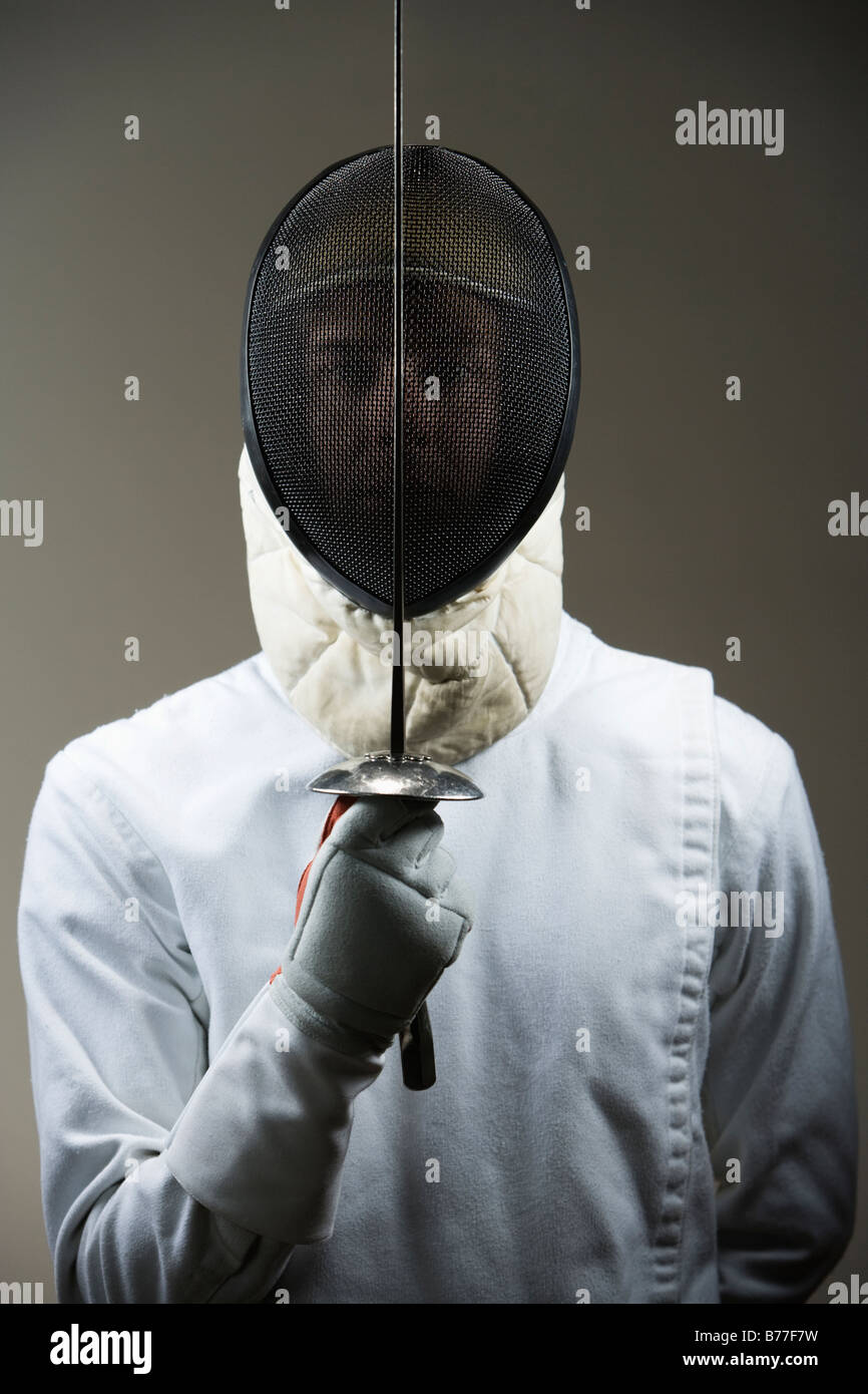 Male Fencer Holding Fencing Foil High Resolution Stock Photography and Images - Alamy