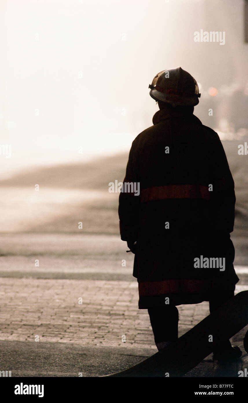 Fireman silhouette hi-res stock photography and images - Alamy