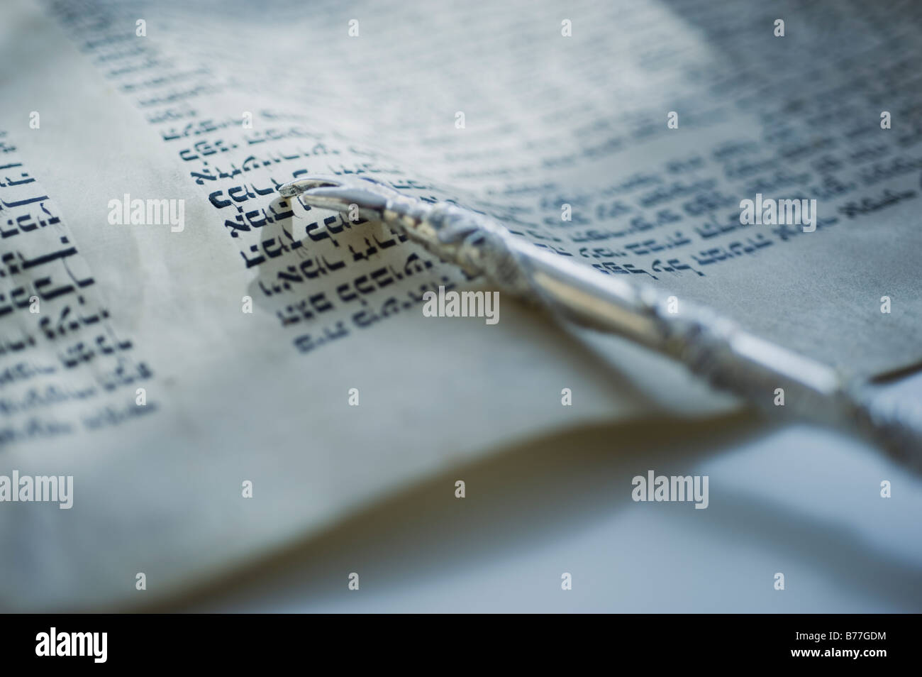 Pointer laying on Torah Stock Photo - Alamy