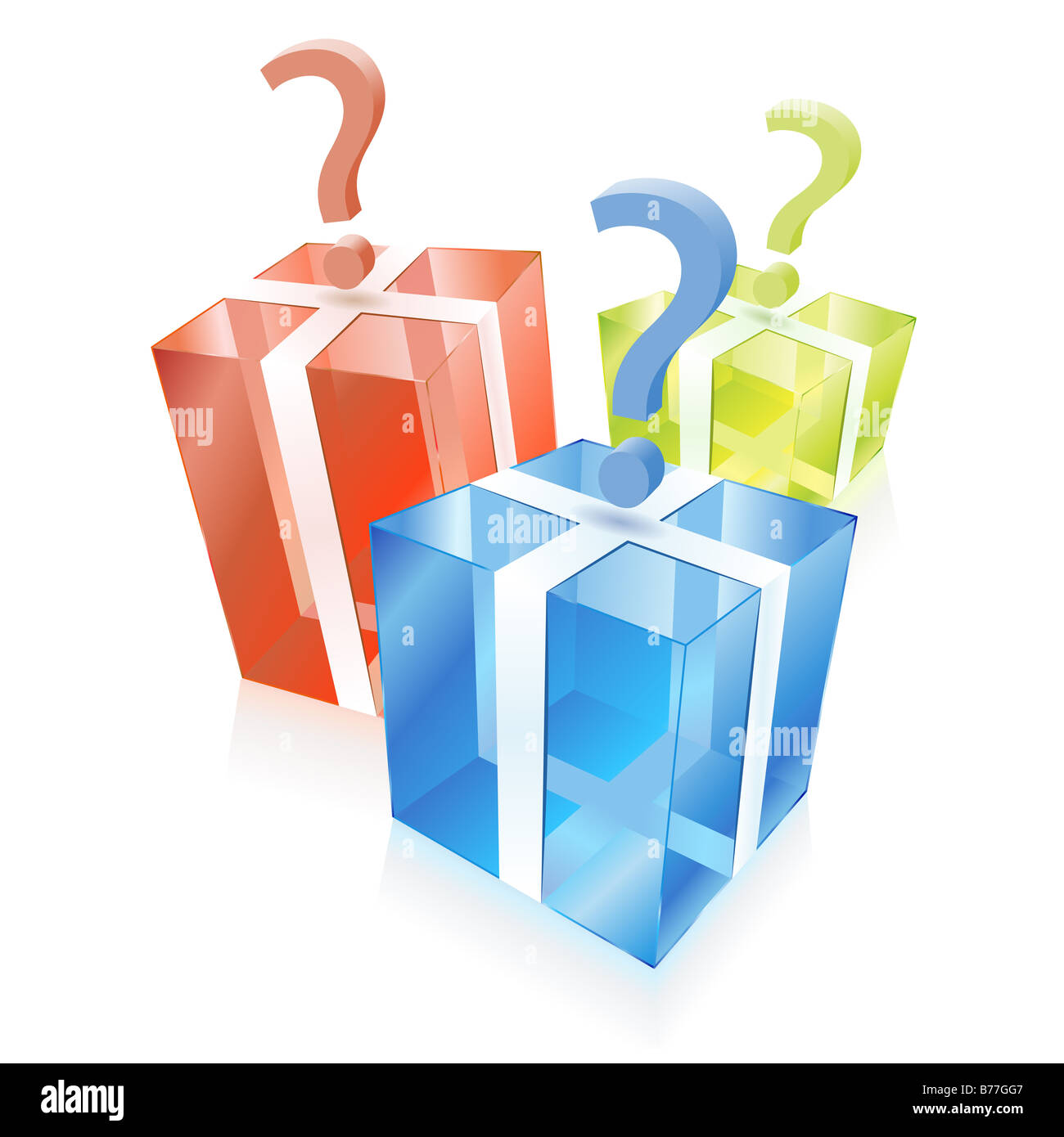 Three boxes for a surprise or a gift Stock Photo - Alamy