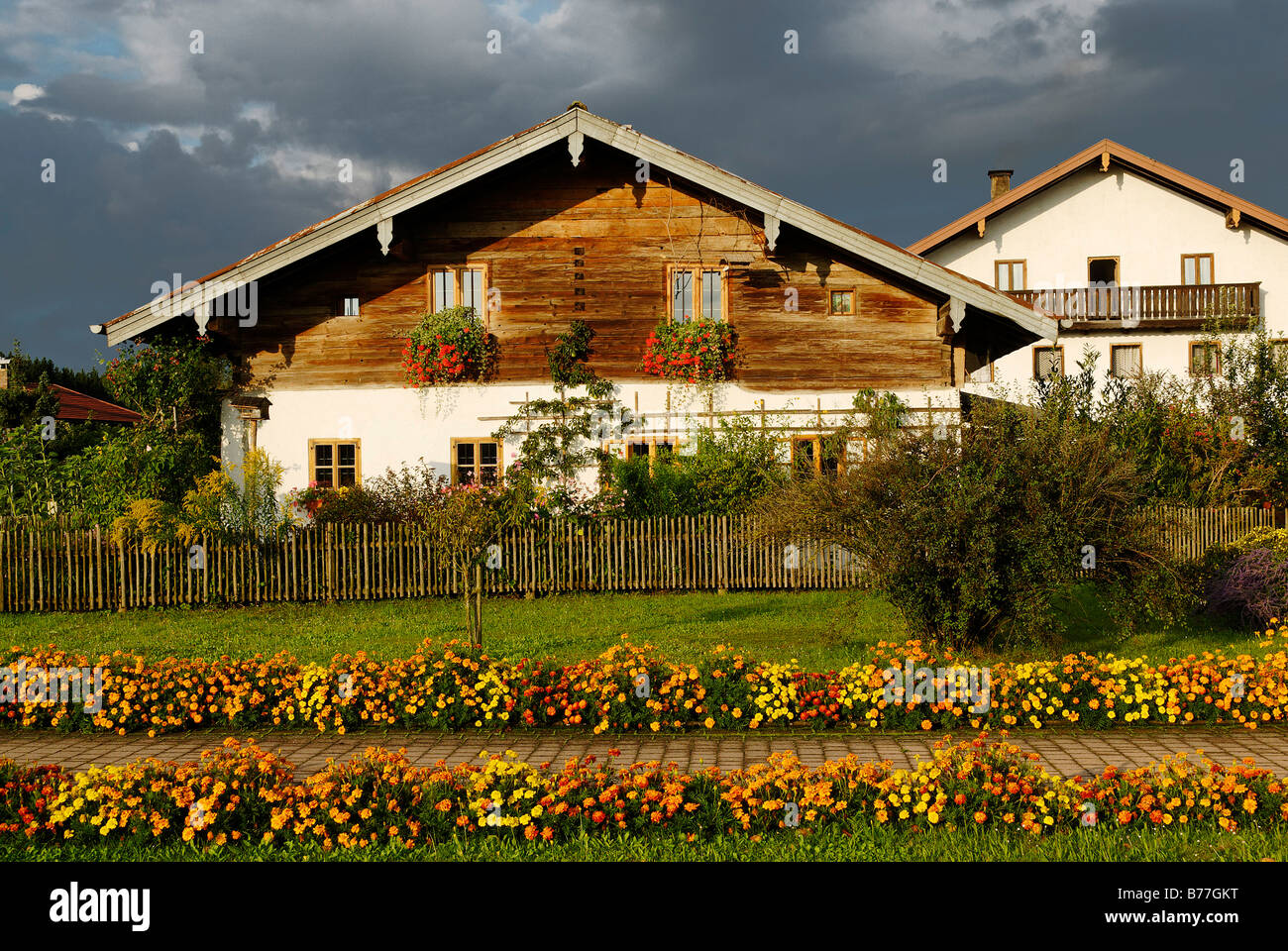Farmhouse, Seeon, Chiemgau, Upper Bavaria Germany Europe Stock Photo ...