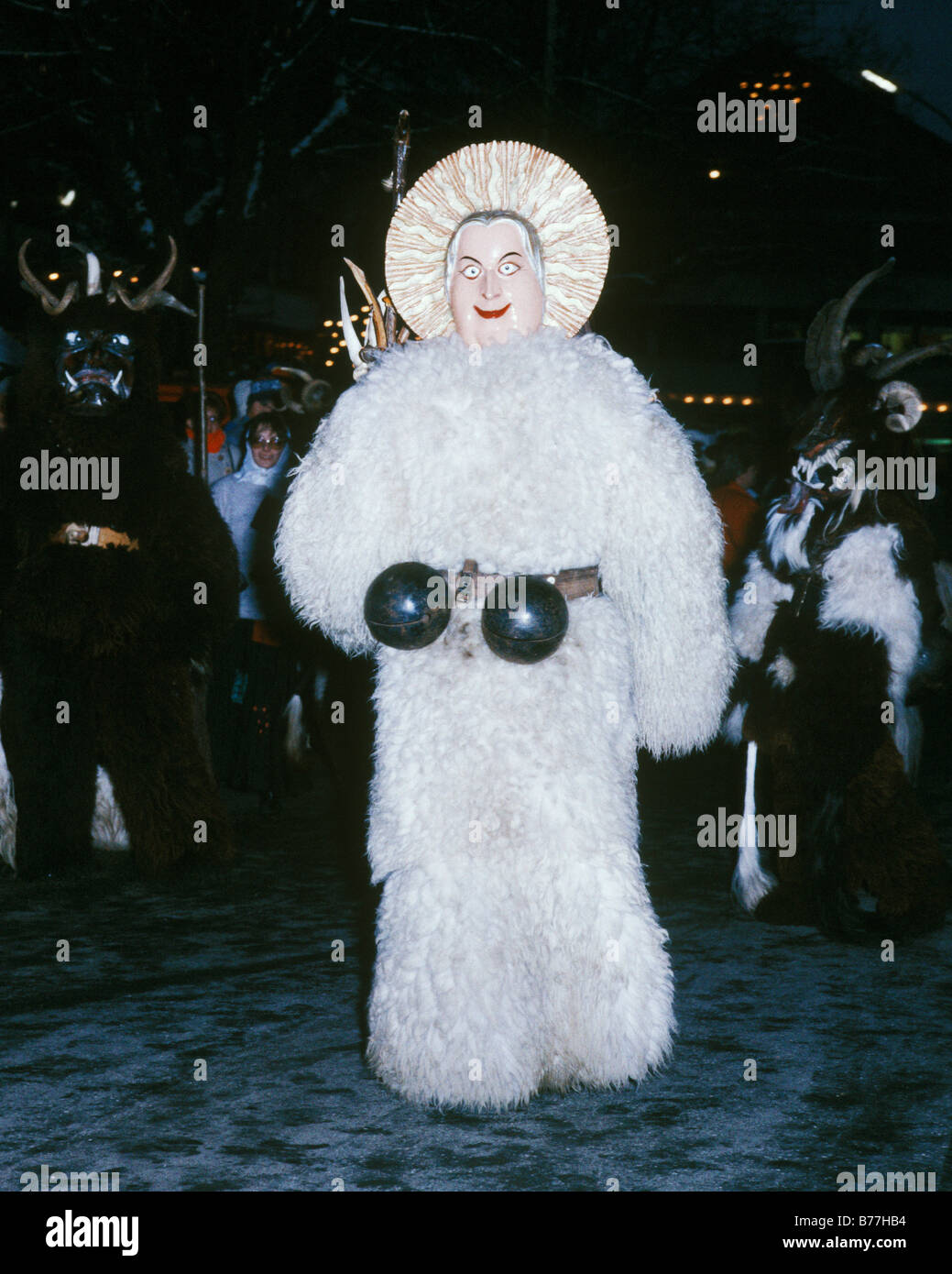 Perchta with two faces, symbolizing good and bad, Ruperti Perchtes of ...