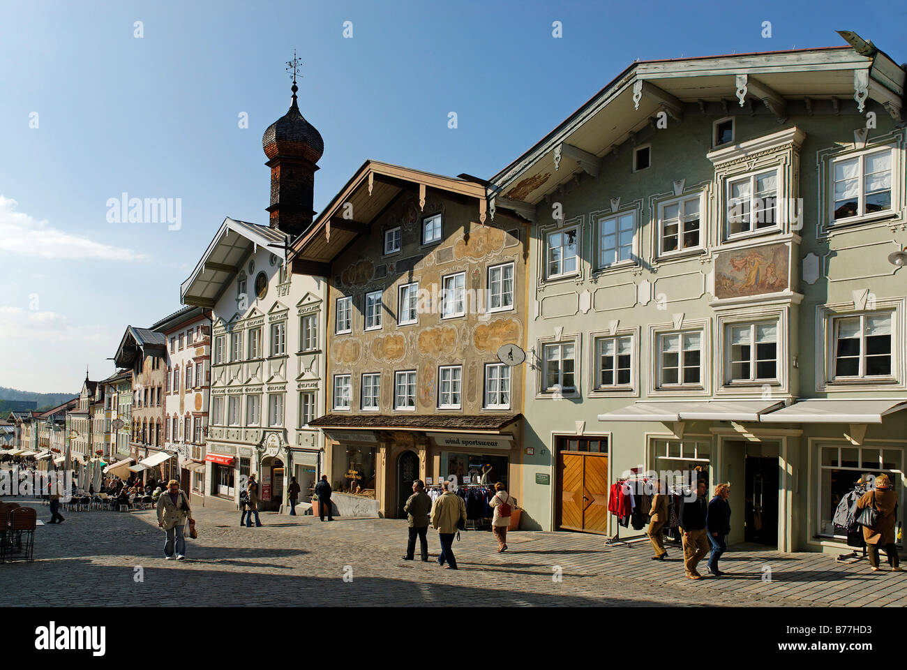 Old City Hall, Marktstrasse, market street, Bad Toelz, Upper Bavaria ...