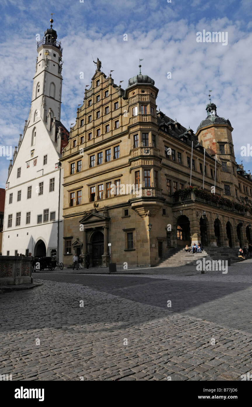 Renaissance facade of the Town Hall with baroque arcade porch, behind ...