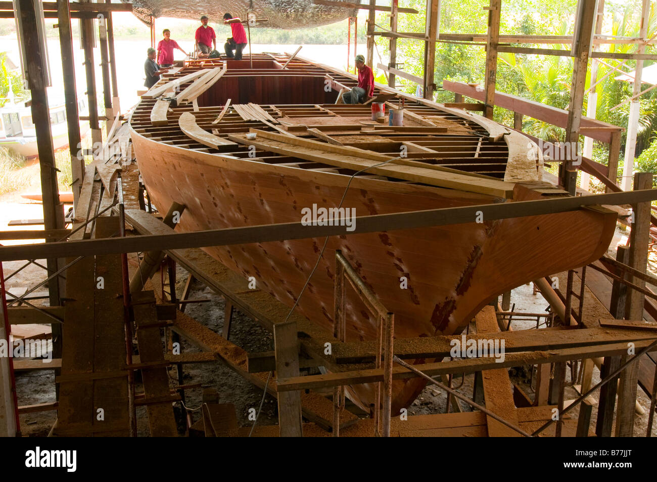 Small industry traditional boat maker in Pulau Duyung, state of ...