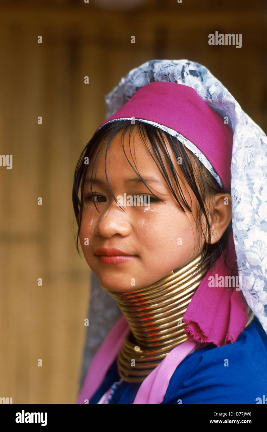 Thailand,Chiang Rai,Long Neck Hilltribe,Girl Stock Photo - Alamy