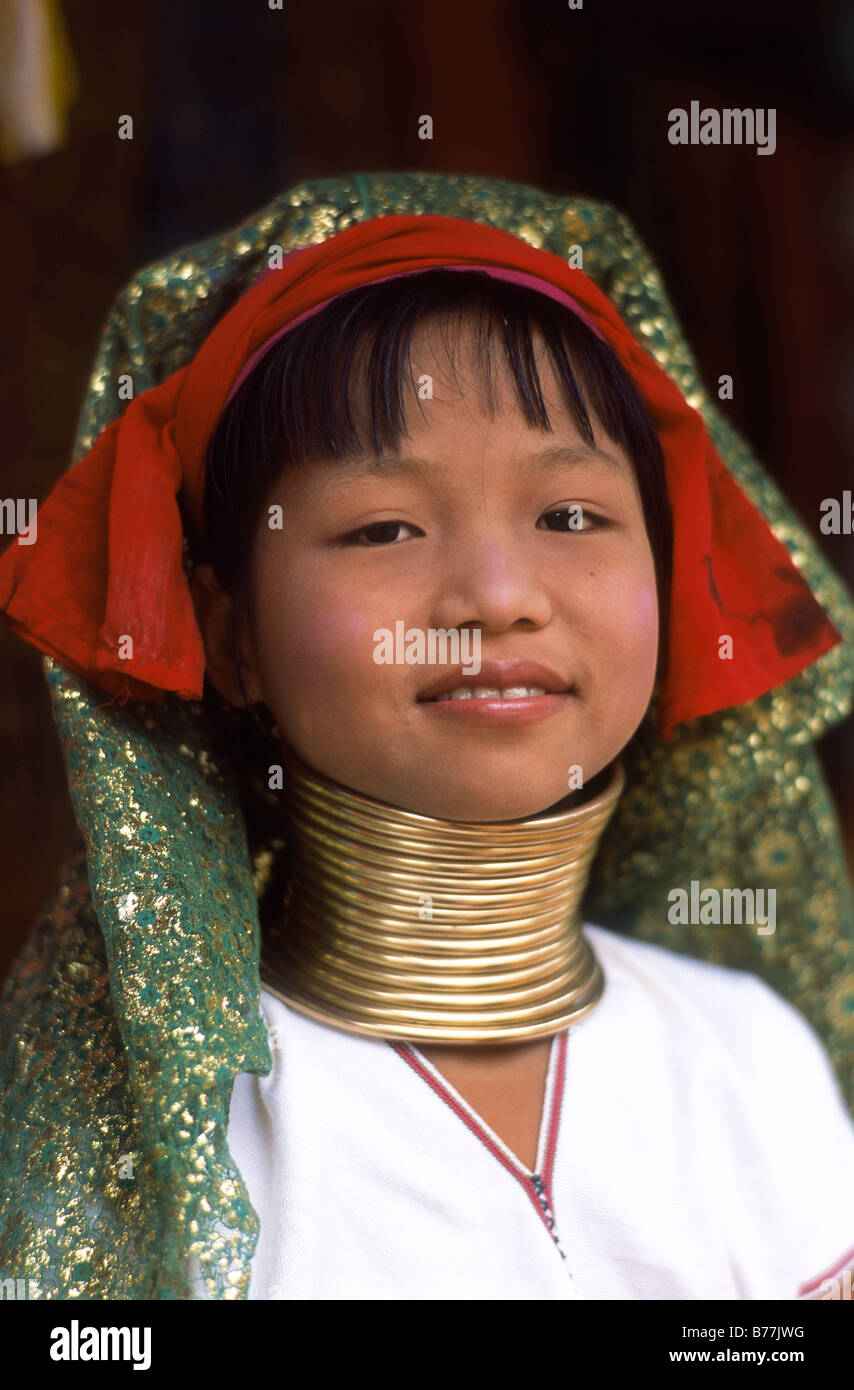Thailand,Chiang Rai,Long Neck Hilltribe,Girl Stock Photo - Alamy
