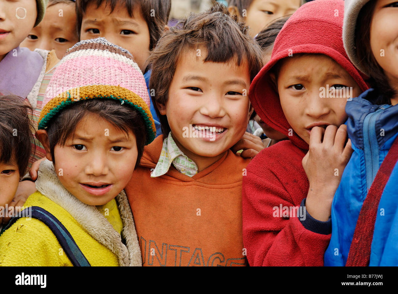 Children of the Rawang and Lisu ethnic minorities, Kachin State, Burma ...