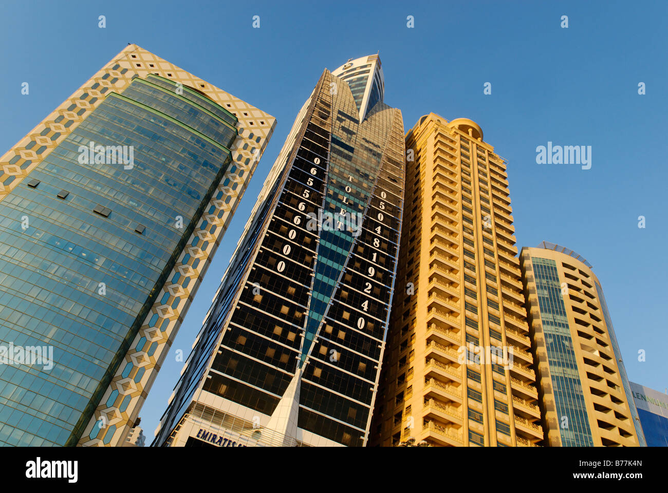Multistory buildings on the corniche of Sharjah City, Emirate of ...