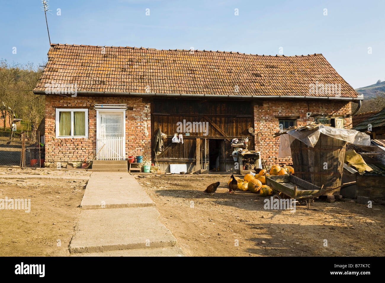 Old farm in Cernuc, Salaj, Transylvania, Romania, Europe Stock Photo ...