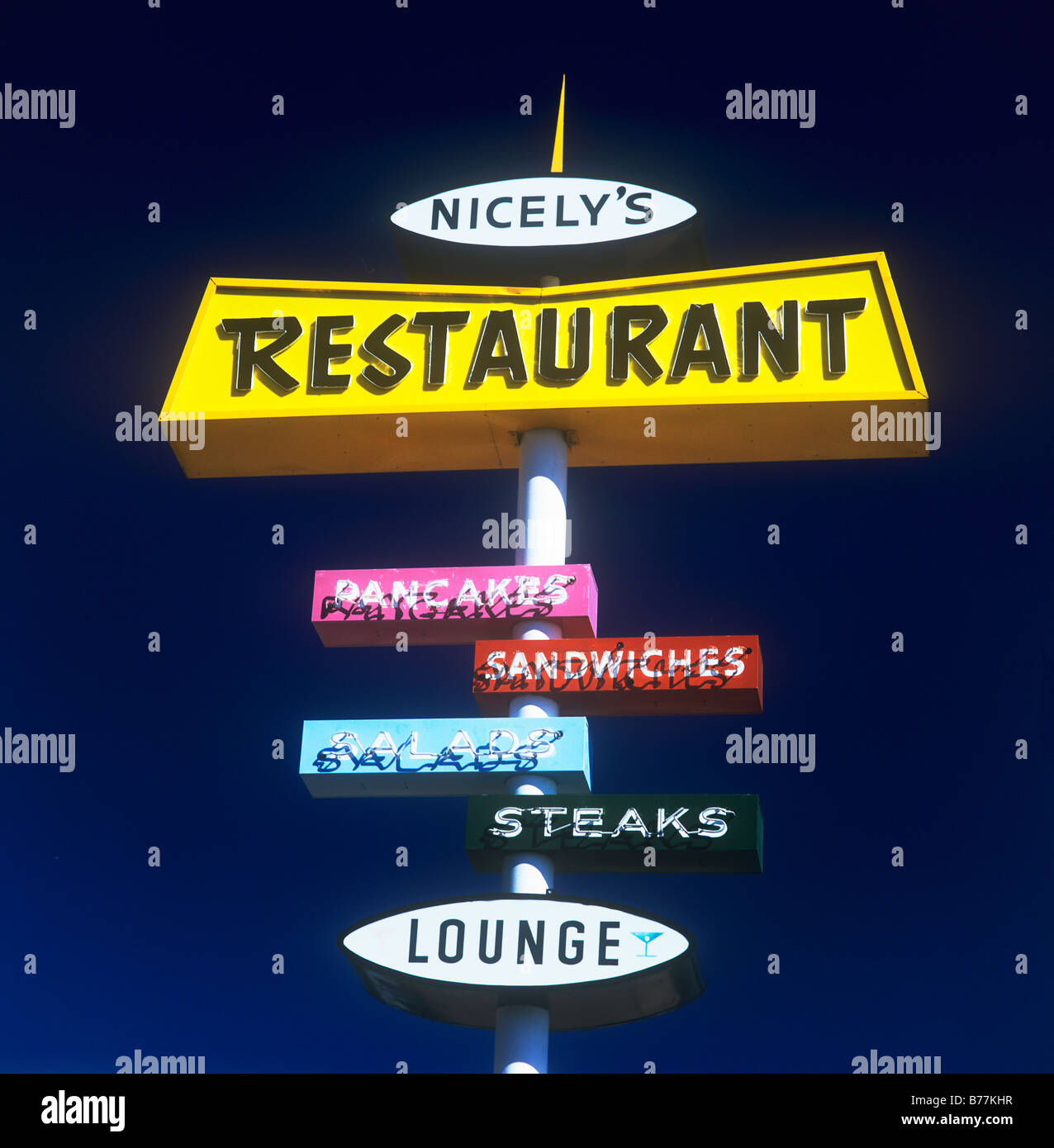 Restaurant sign, California USA Stock Photo - Alamy