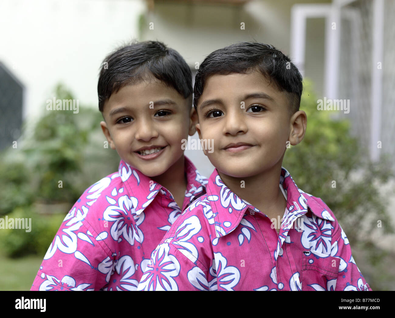 Twin brothers ; Jabalpur ; Madhya Pradesh ; India MR# 372 Stock Photo ...