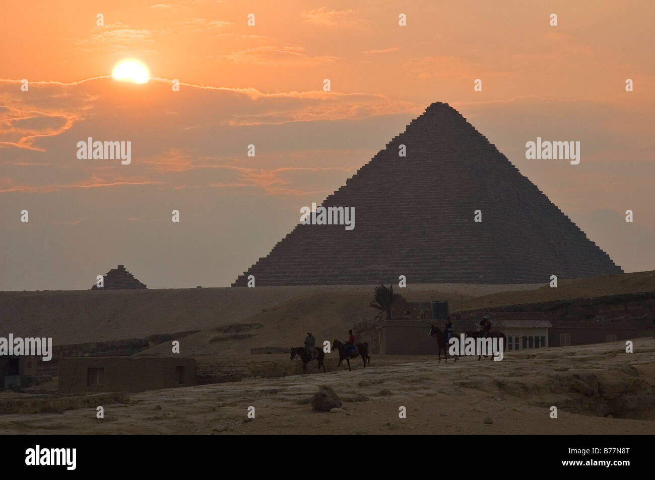 Sunset at the pyramids, Giza, Egypt, Africa Stock Photo - Alamy