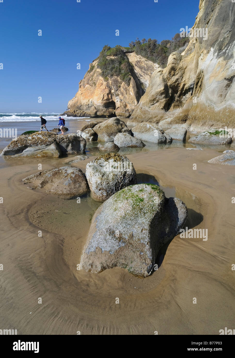 Beach, rocks, Hug Point State Park, Oregon, USA, North America Stock ...