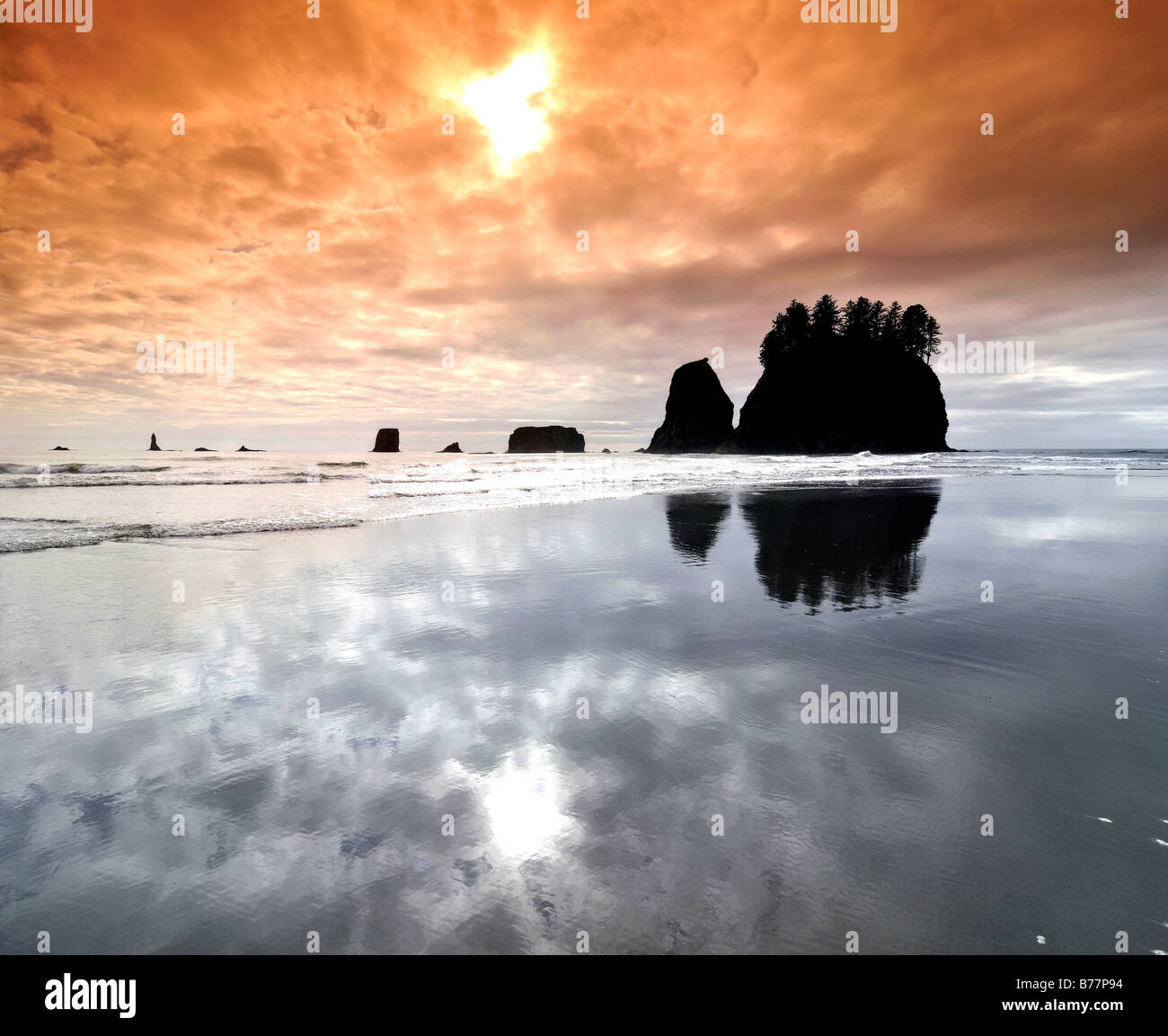 Monolith, solidified lava rock at Cannon Beach, Clatsop County, Oregon ...