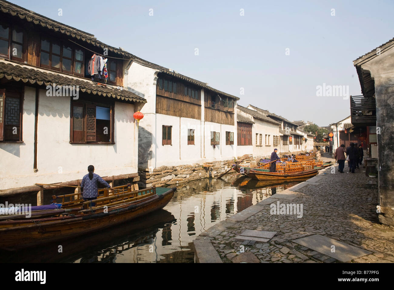 Boat taxi, canal in Suzhou, Venice of the East, China, Asia Stock Photo ...