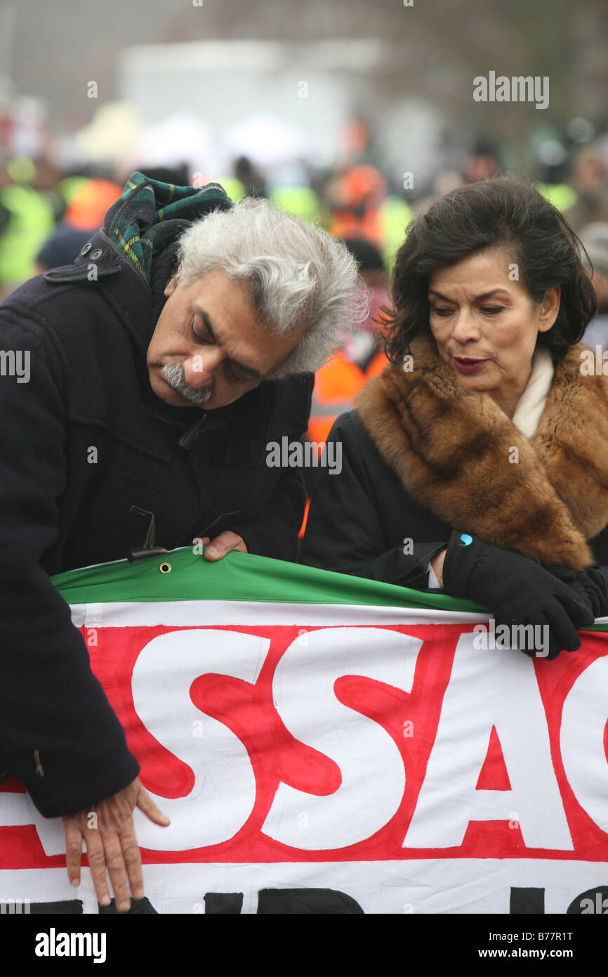 a portrait of tariq ali during the anti war protest in hyde park corner ...