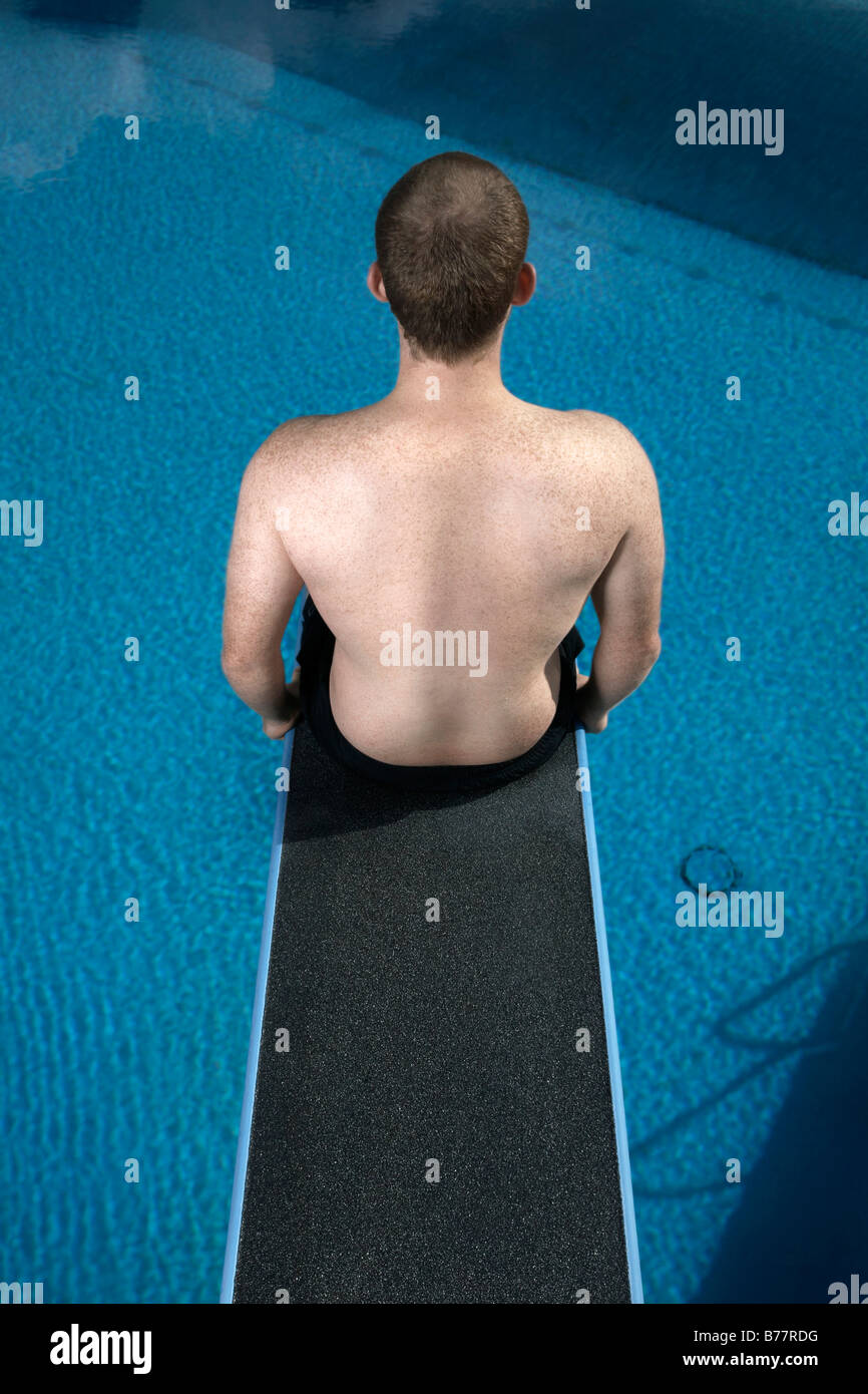 Old swimming pool diving board hi-res stock photography and images - Alamy