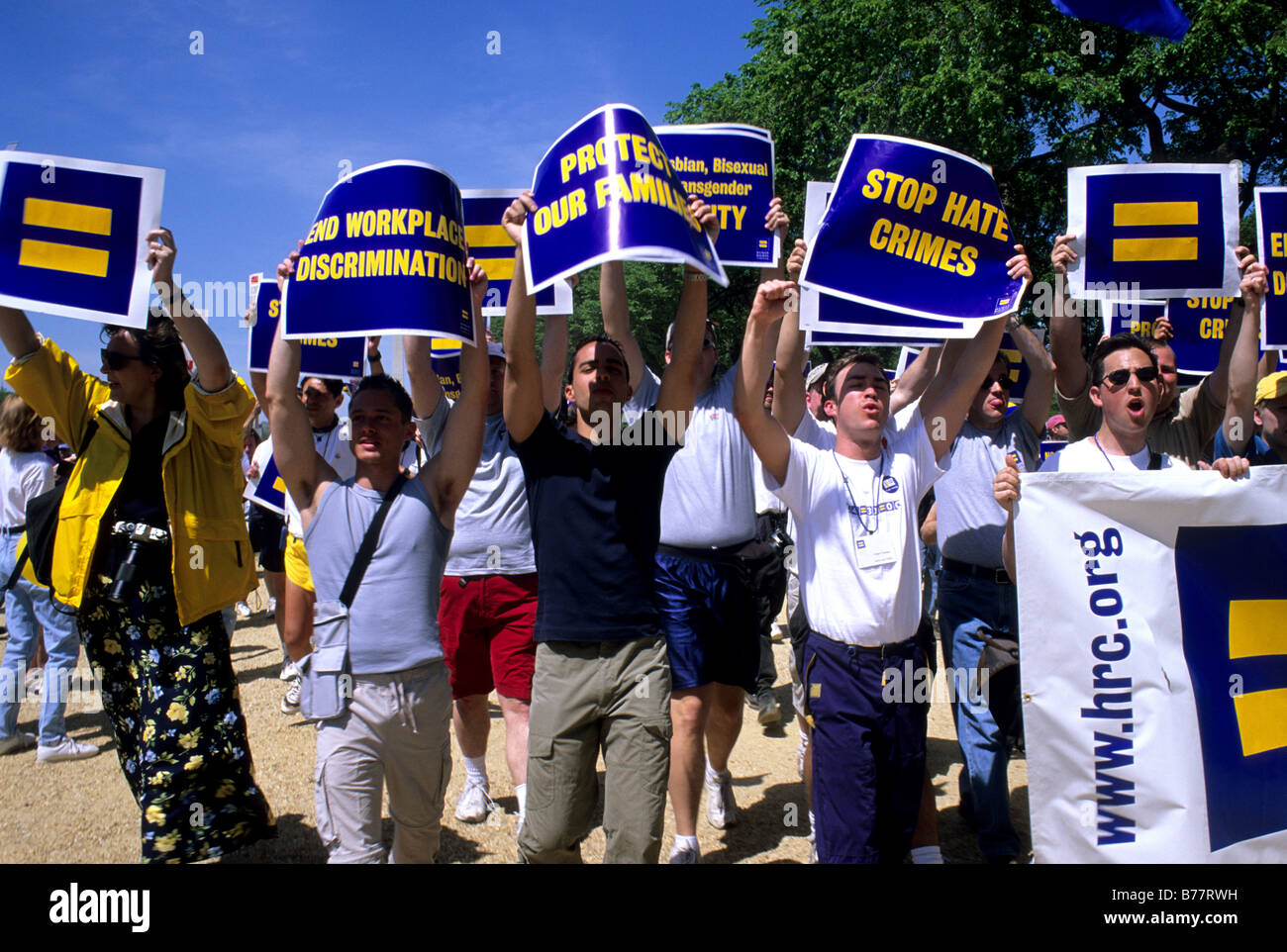 Human Rights Campaign march April 2000 Washington DC Stock Photo - Alamy