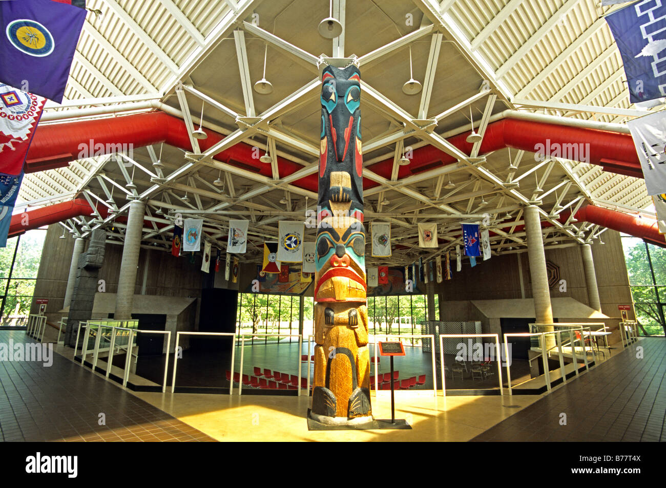 Totem pole in Indian Center Museum,downtown Wichita Kansas Stock Photo ...
