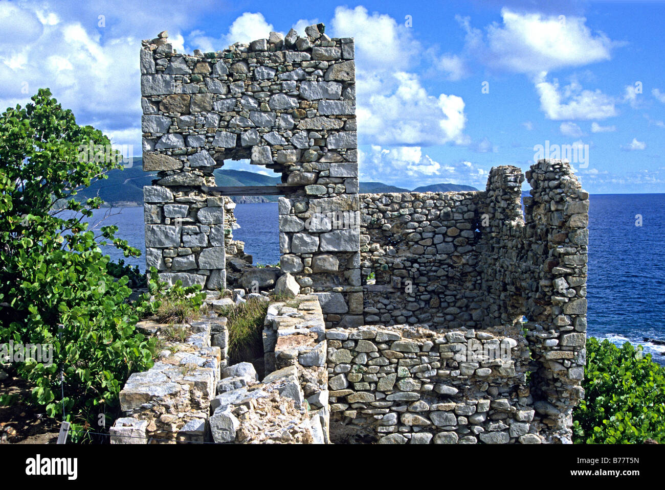 ruins of old copper mine Virgin Gorda British Virgin Islands Caribbean ...