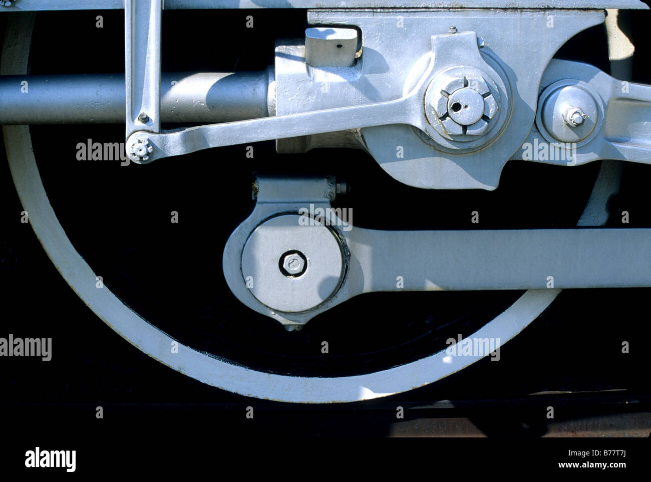 Detail of steam locomotive drive wheel Stock Photo - Alamy