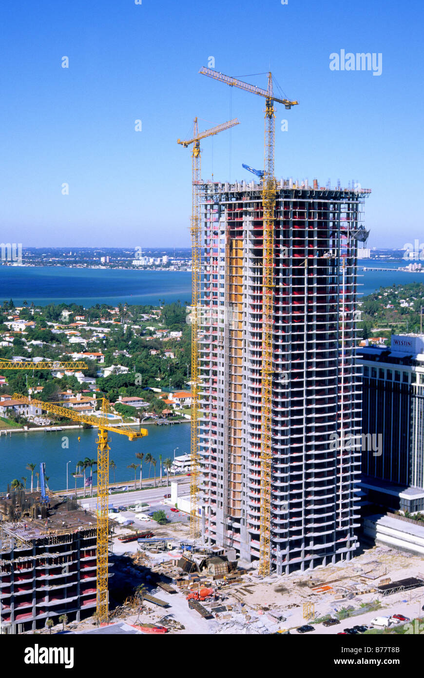 High rise construction Miami Beach Florida Stock Photo - Alamy