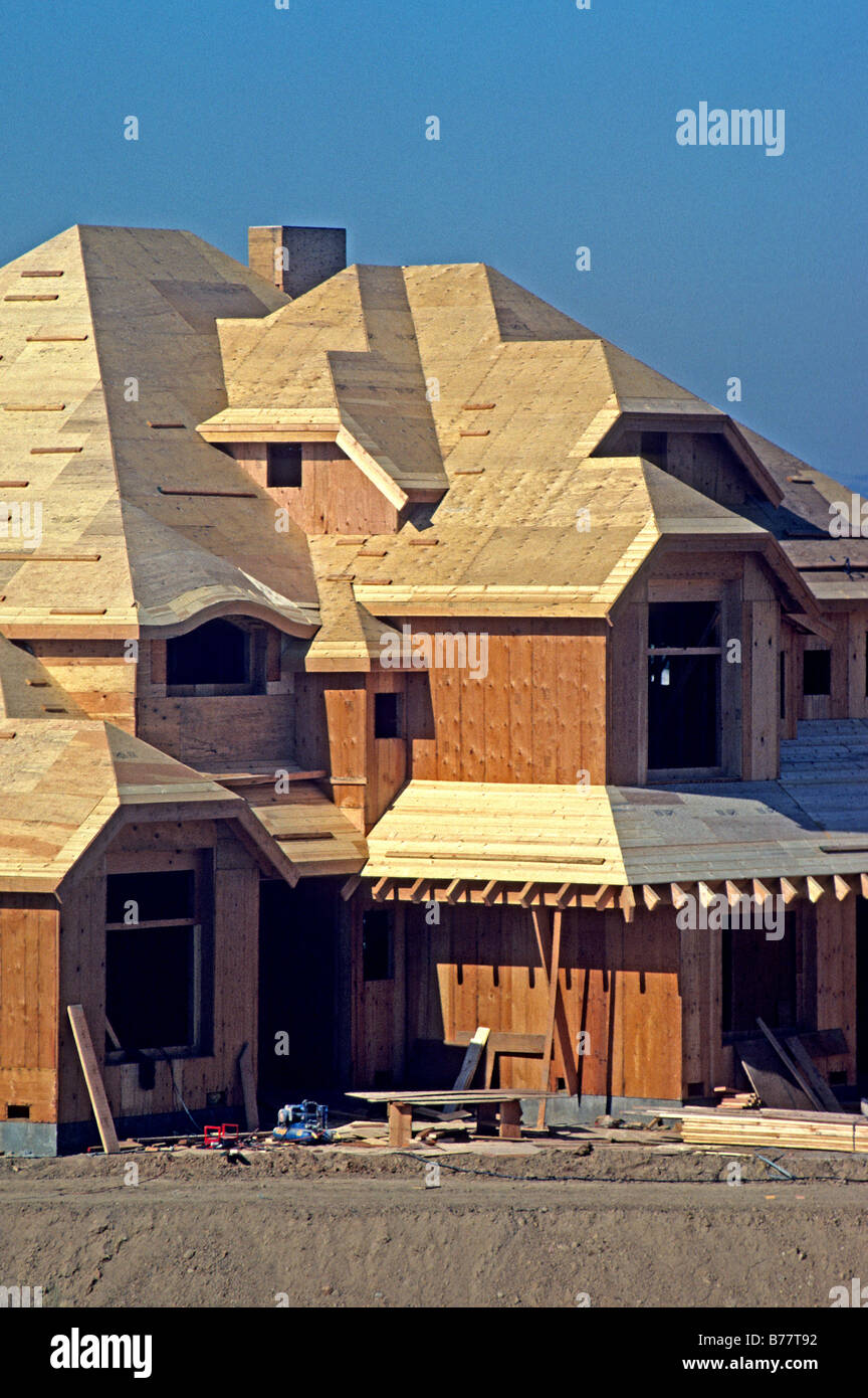 New home wood construction Stock Photo - Alamy