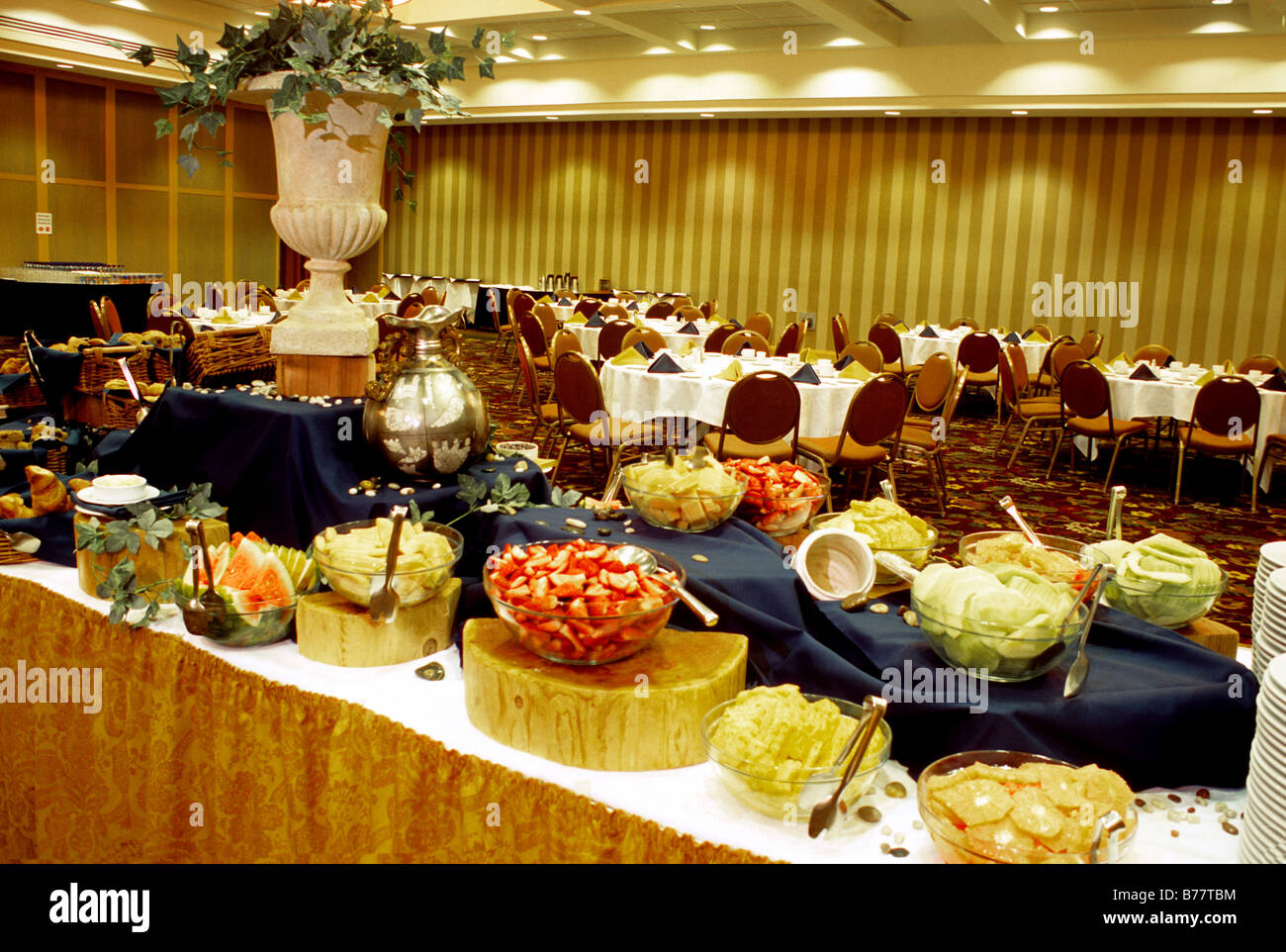 breakfast fresh fruit buffet hotel conference room Stock Photo - Alamy