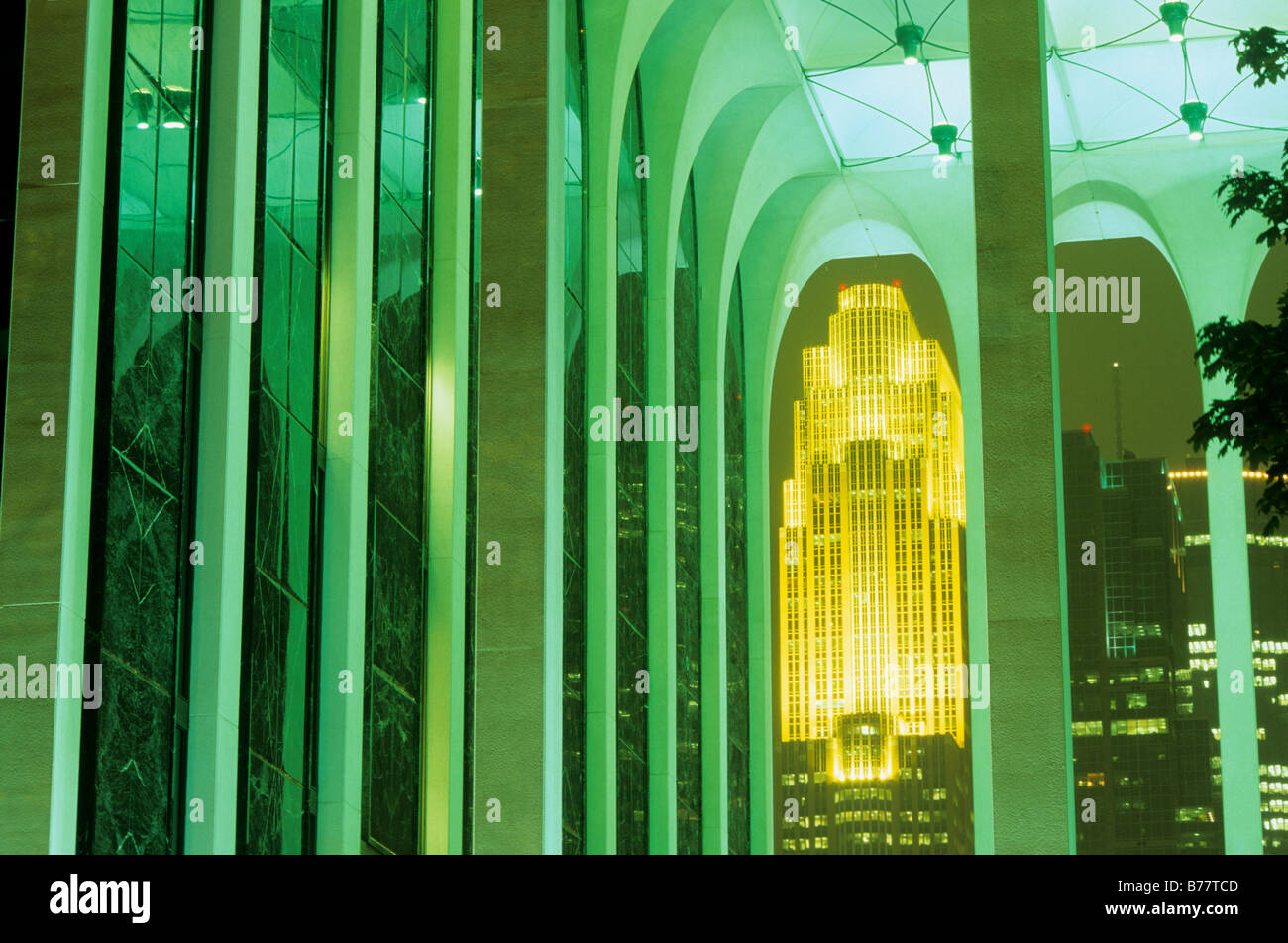 Lights on buildings at night,Minneapolis Minnesota Stock Photo - Alamy