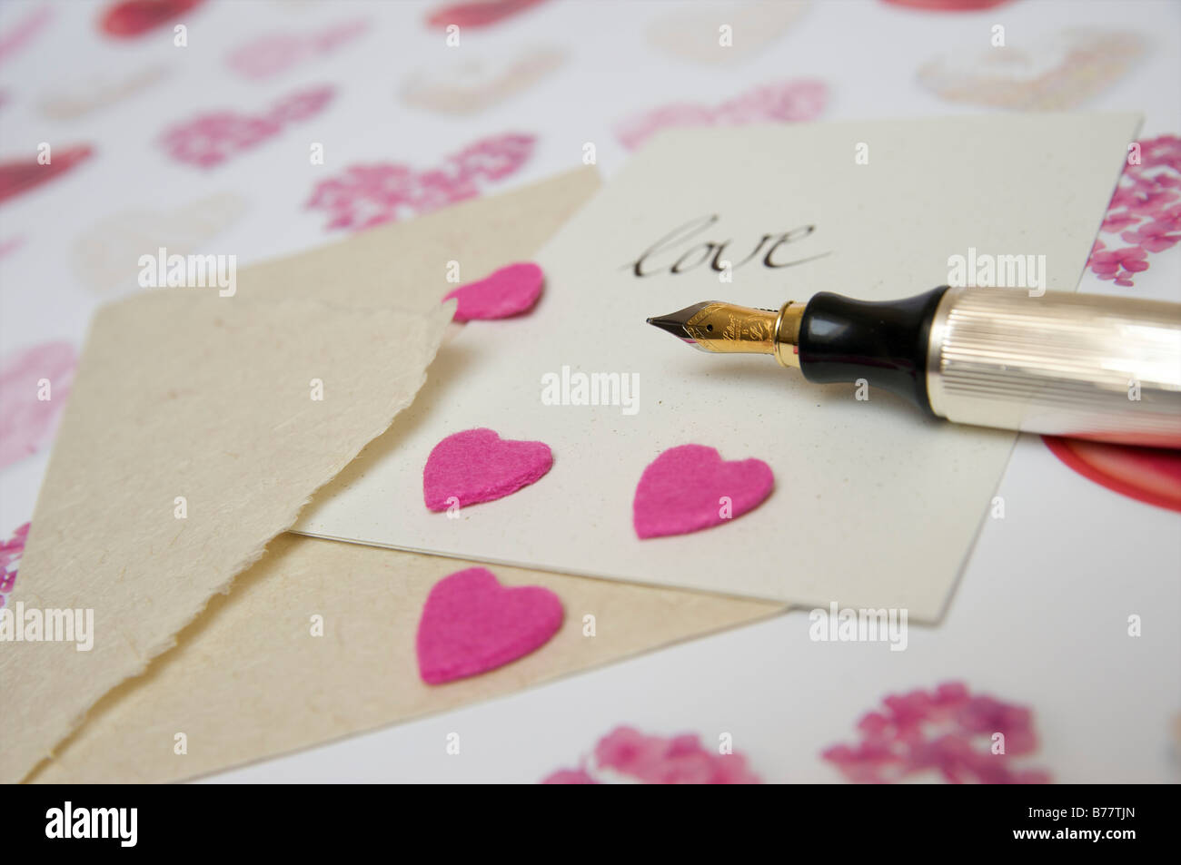 Writing a Valentine's Day card Stock Photo - Alamy